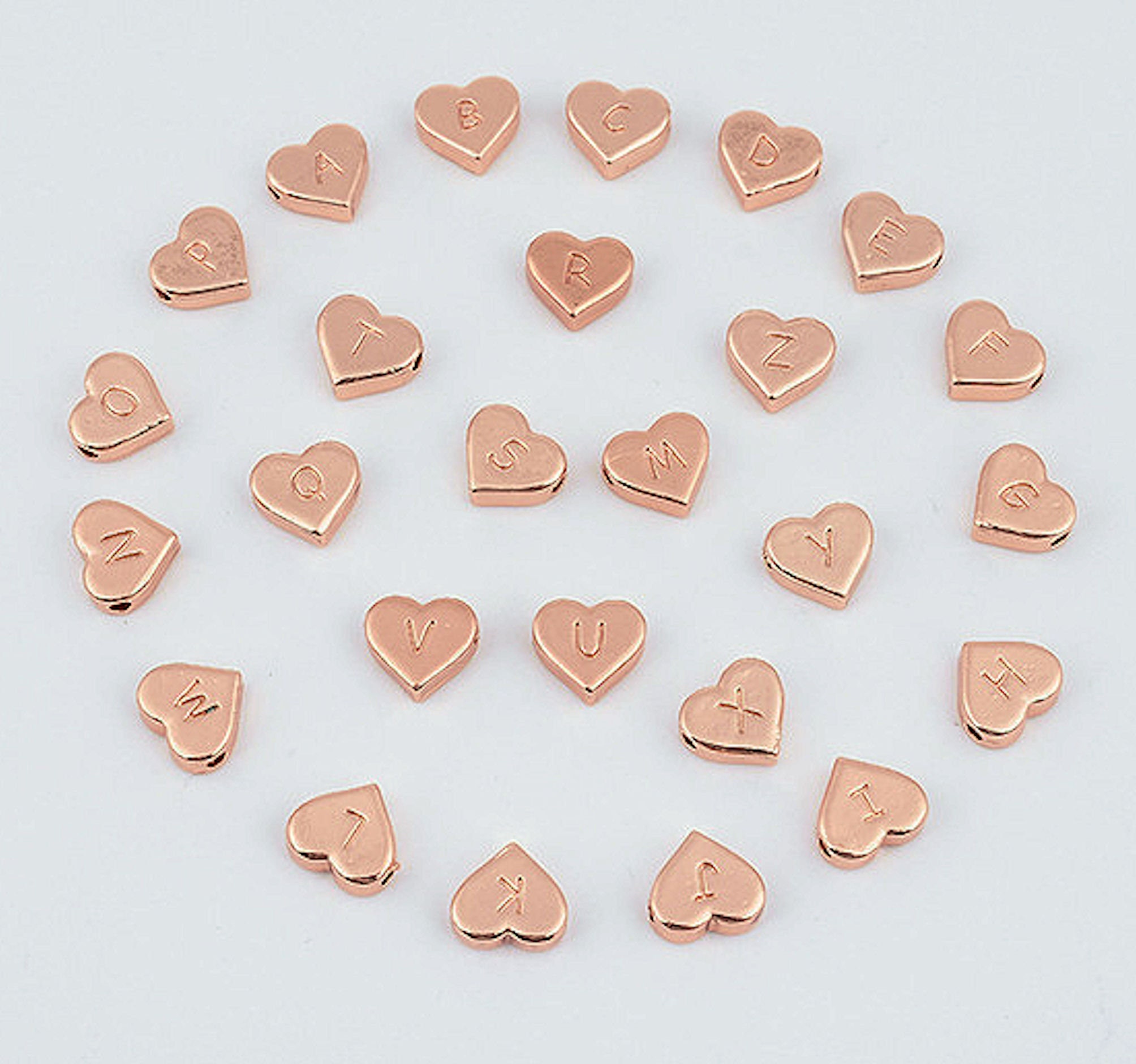 26 Alphabet Letters Set-10mmx10mm Heart Shape Letter Beads-pick the ...