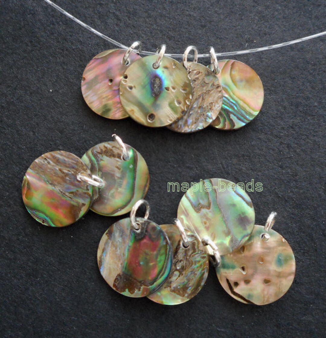Easy to Your Project-6pcs-15mm Genuine Abalone Paua Shell Beads W ...