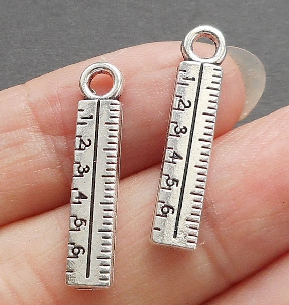 10pcs silver Ruler charm antique silver tone measure tool | Etsy