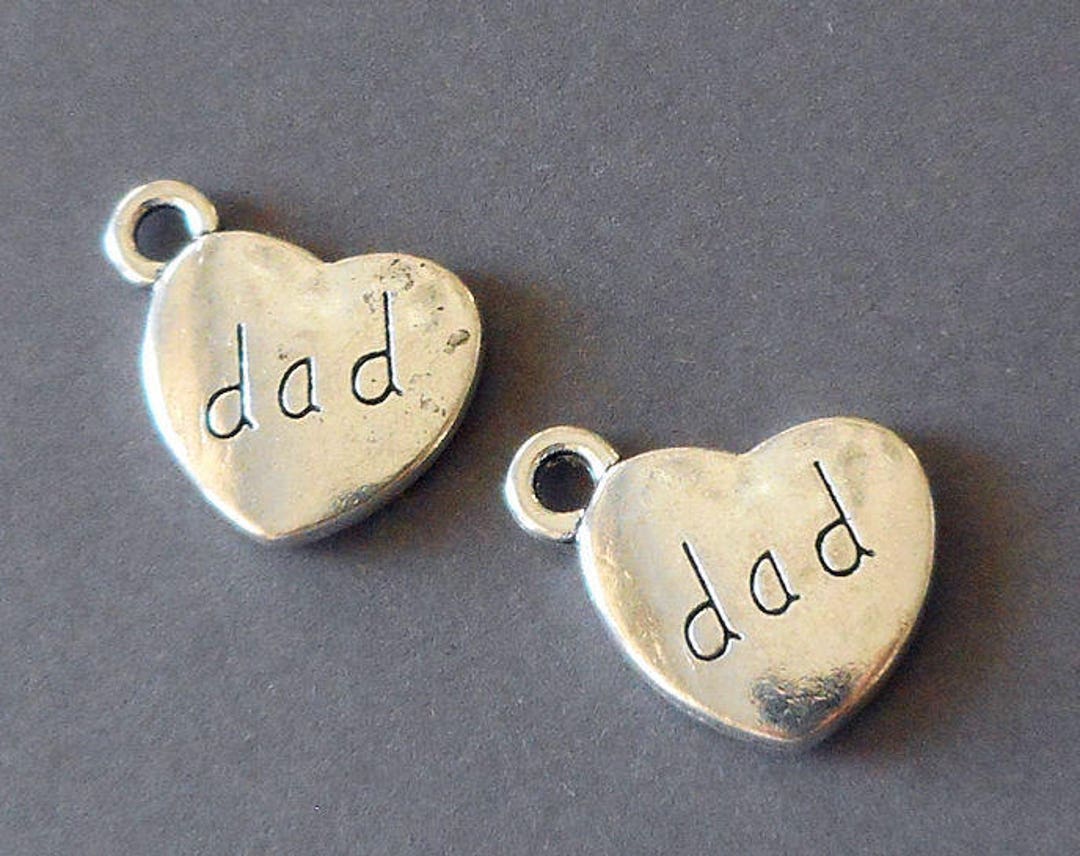 6pcs-2 Sided Silver Tone Dad Charm, Father Charm, Family Charm, - Etsy ...