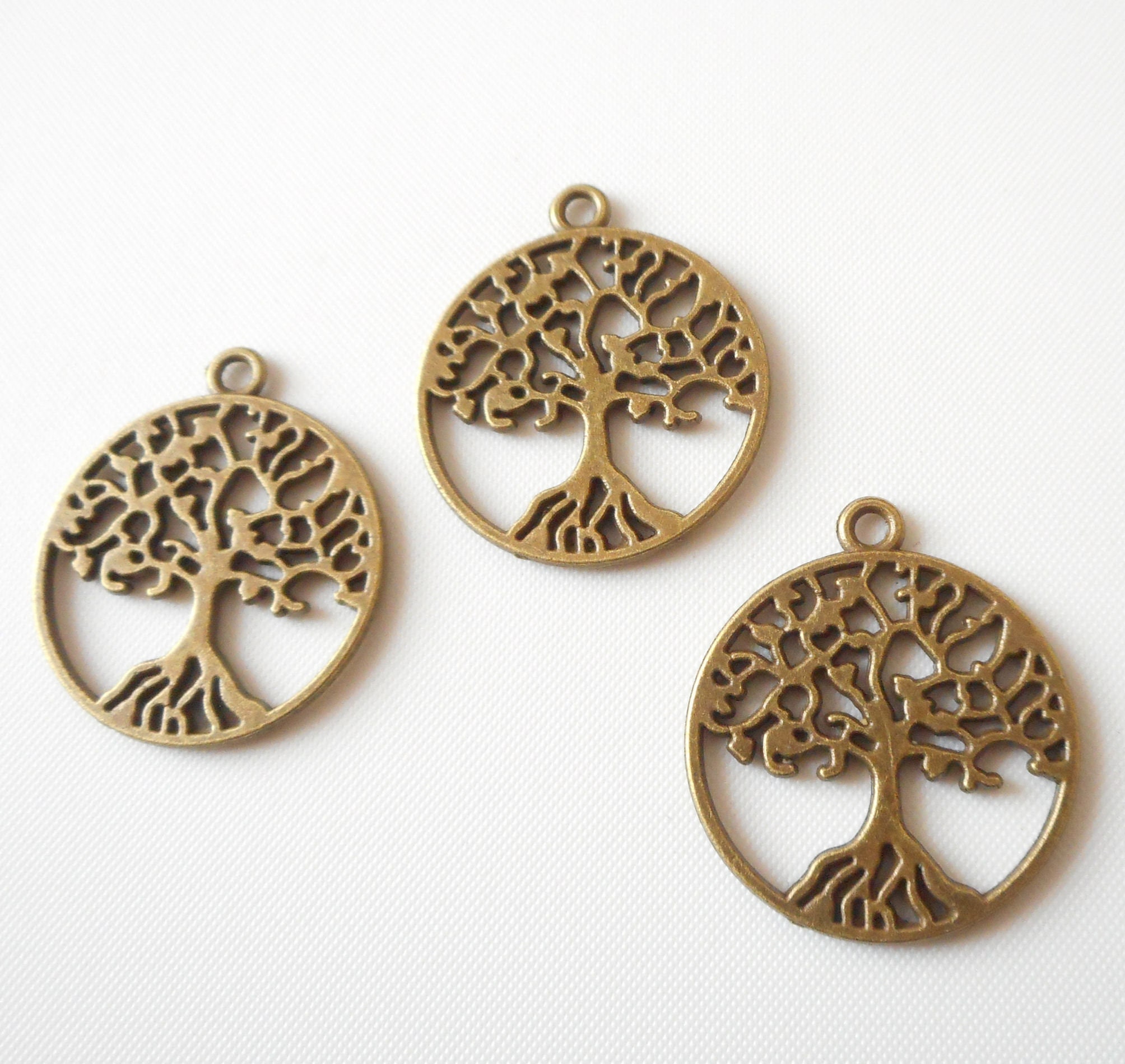4pcs-2 Sided-silver Tone Filigree Tree Charm Life Tree Charm - Etsy UK