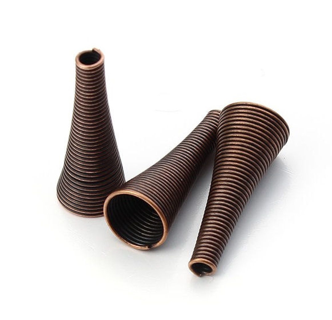 6pcs-22mm Long Spring Beads Cap-red Copper Tone Beads Caps-more Colors ...