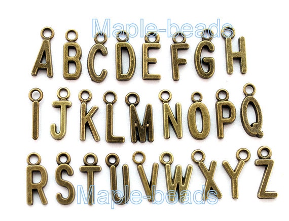 26 Alphabet Letters set-1 loop 26 letters charm goldsilver | Etsy