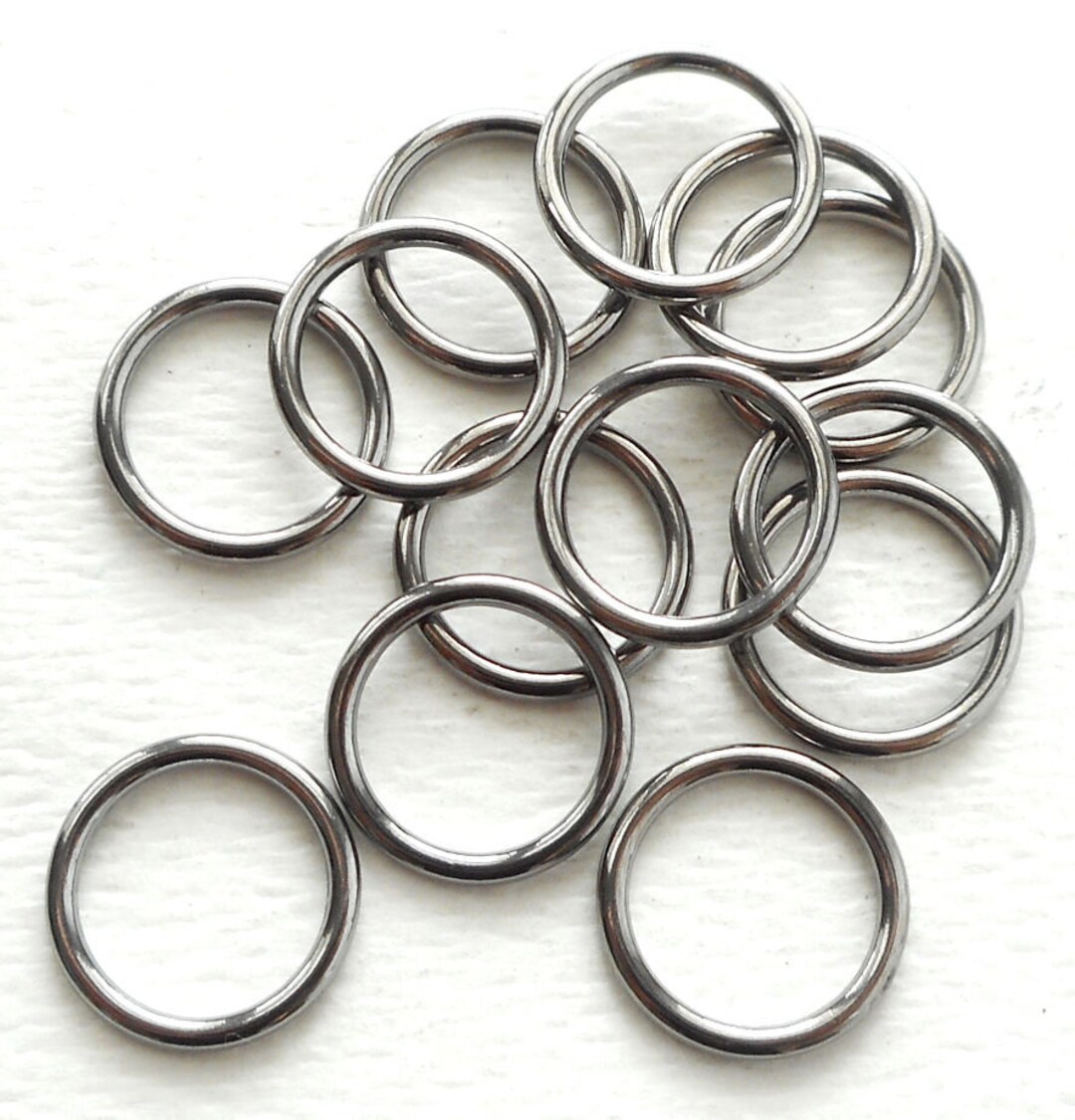 18mm Gunmetal Closed Jump Rings for Jewelry Making, Black Circle ...