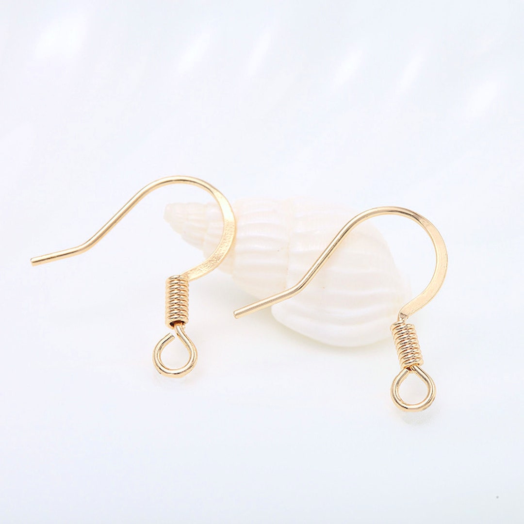 20pcs, 10pairs-ear Wire, 14K Gold Plated DIY Ear Wires, Earring Hooks ...