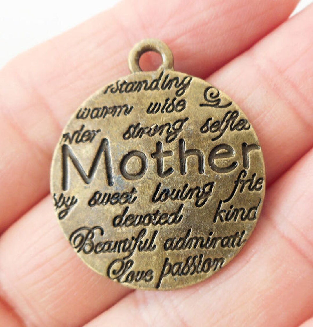 4pcs-1 Mother Charm-antique Bronze Tone Mother Charm - Etsy