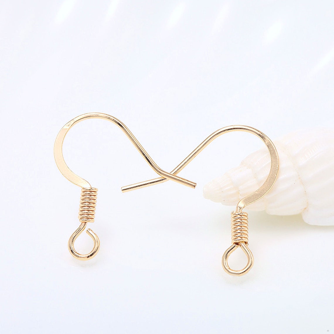 20pcs, 10pairs-ear Wire, 14K Gold Plated DIY Ear Wires, Earring Hooks ...