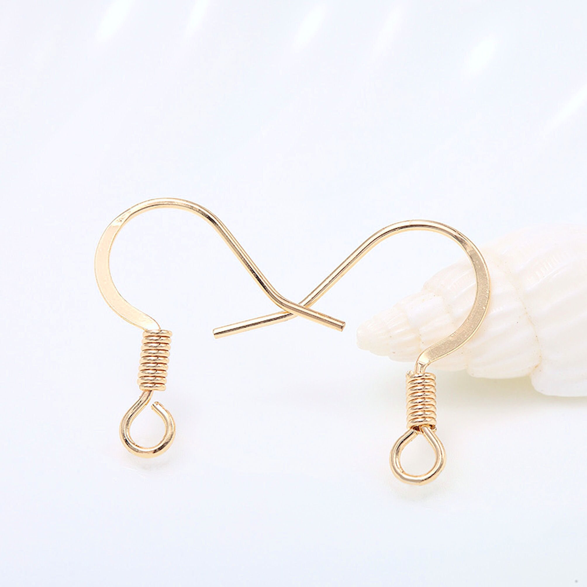 20pcs 10pairs-ear wire 14K gold plated DIY Ear Wires | Etsy