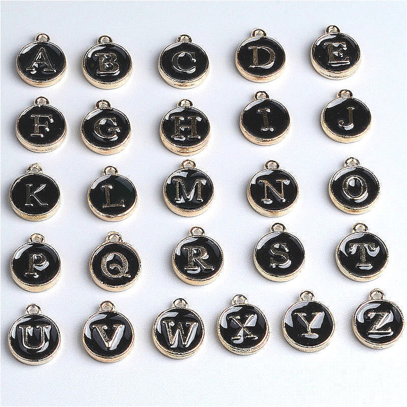 Pick letter & color-26 Alphabet Letters set-2 sided round tag | Etsy