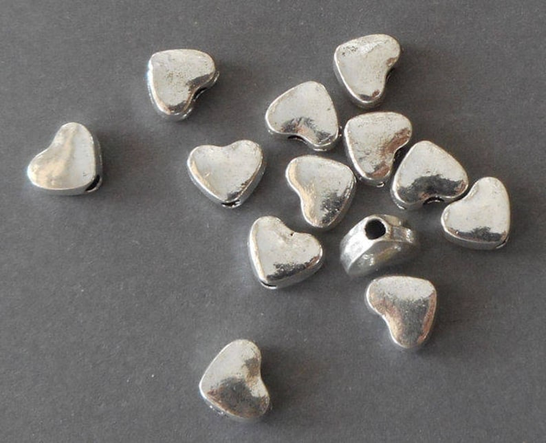20pcs-5mmx4mm-small Silver Heart Beads Antique Silver Tone | Etsy
