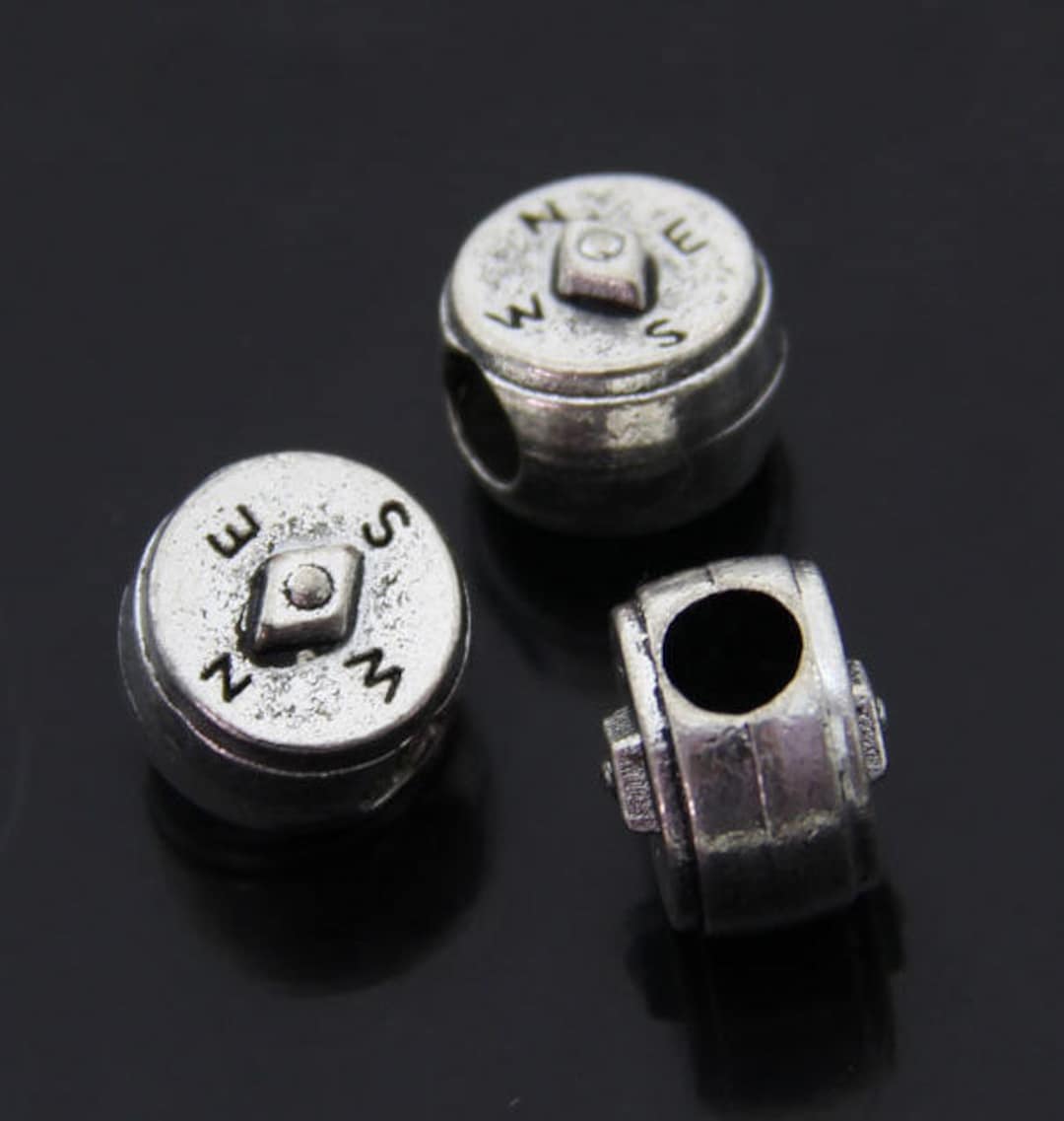 4pcs-3d Big Hole Compass Beads, Bracelet Beads, European Beads - Etsy