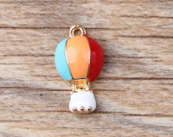 10pcs Hot Air Balloon Charms Enamel Charm,balloon Charm Pendant,gold ...