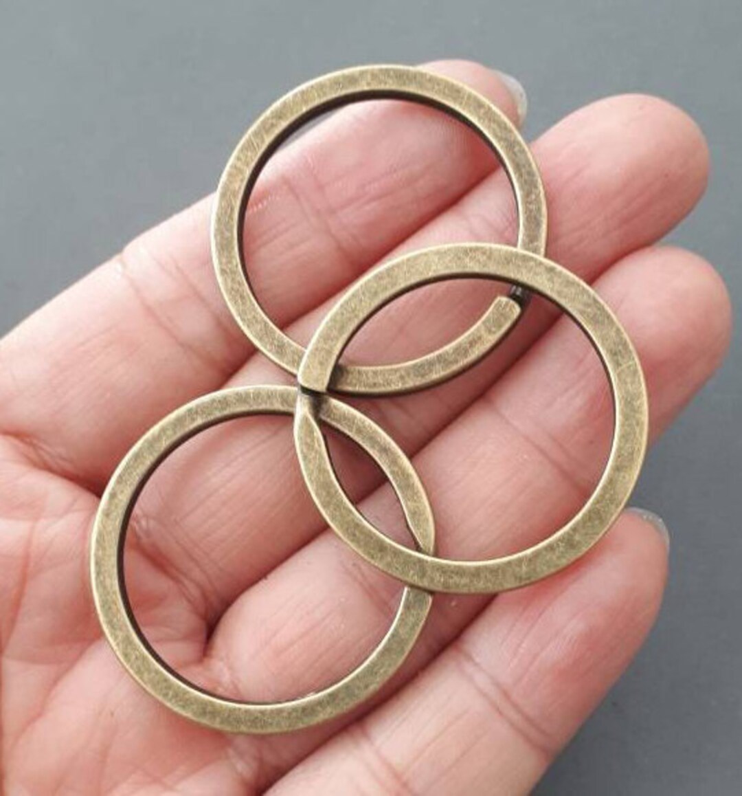 4pcs Bronze Tone Round Key Ring, 30mm Brass Round Key Ring - Etsy