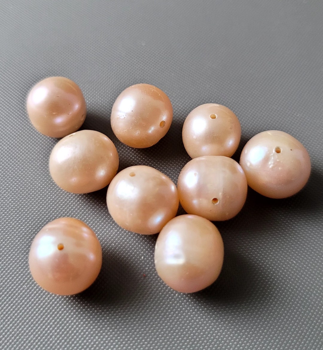 8pcs-big 9mm-10mm Peach Pearls-genuine Fresh Water Pearl Loose Beads - Etsy