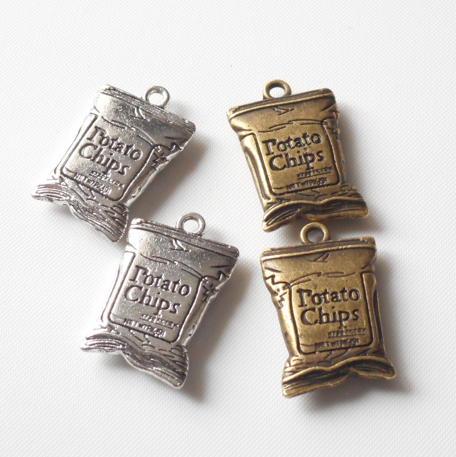 2pcs 2 Sided Potato Chips Charm Bag Charmsnack Charm-pick - Etsy