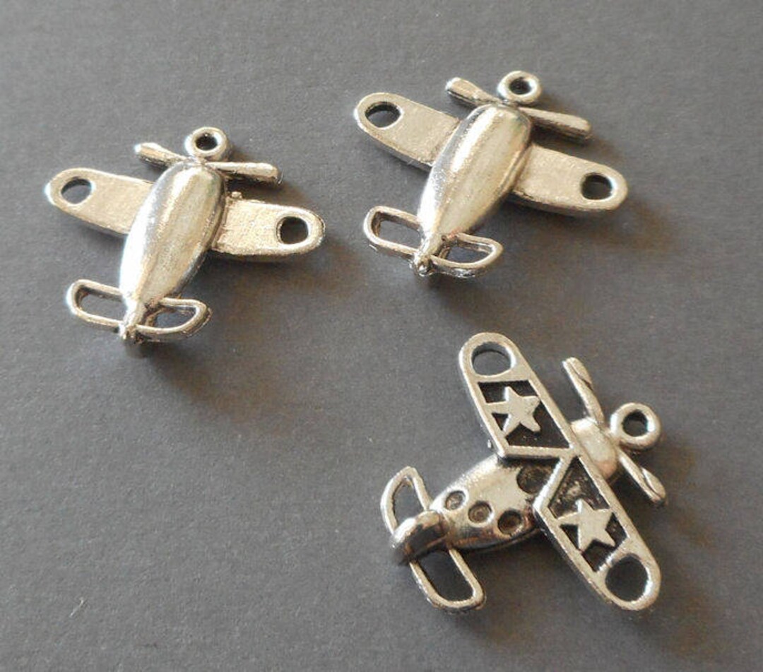 10pcs-airplane Charm-antique Silver Tone Air Plane Charm - Etsy