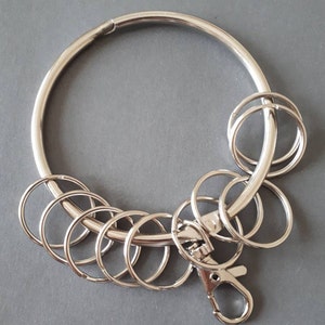 3.5" Large Ring of Antique Bronze Tone Metal Keys W/lobster Clasp Charm ...