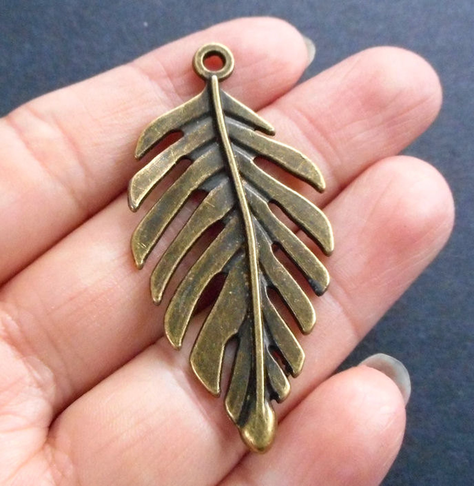 4pcs-2 Filigree Leaf Charm-antique Brass Meta Leaf Charm | Etsy