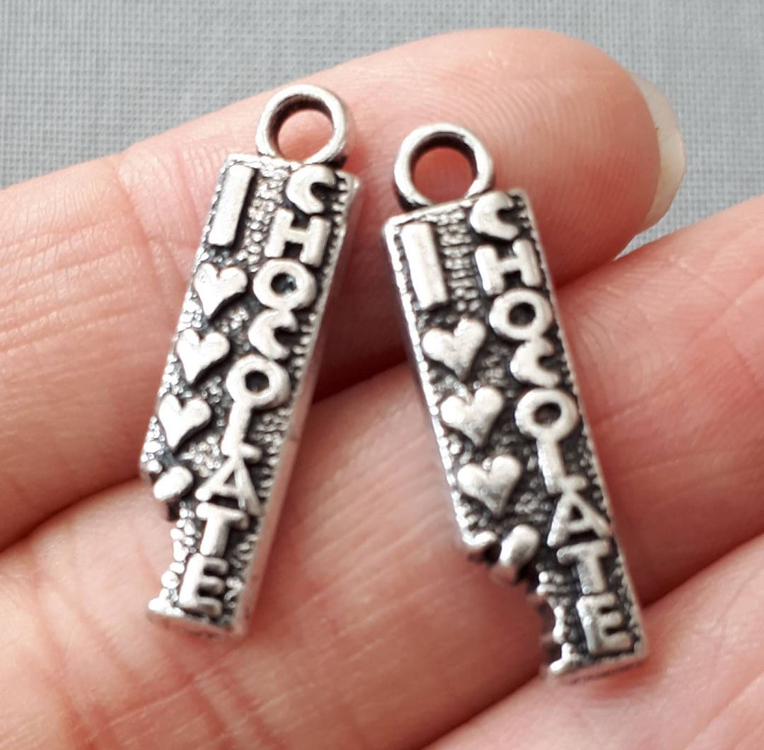 8pcs-1" Chocolate Bar Charm- Antique Silver Tone Chocolate Charm - Etsy