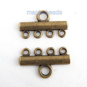 6pcs-4-strand Brass Bar Connector-bronze Tone 5 Loop Connector - Etsy