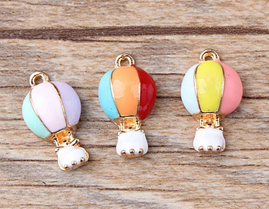 6pcs-hot Air Balloon Charm-enamel Charm-pick the Color - Etsy