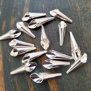8pcs-21mmx6mm Silver Tone Long Cone End Caps, Long Cone Tassel Caps ...
