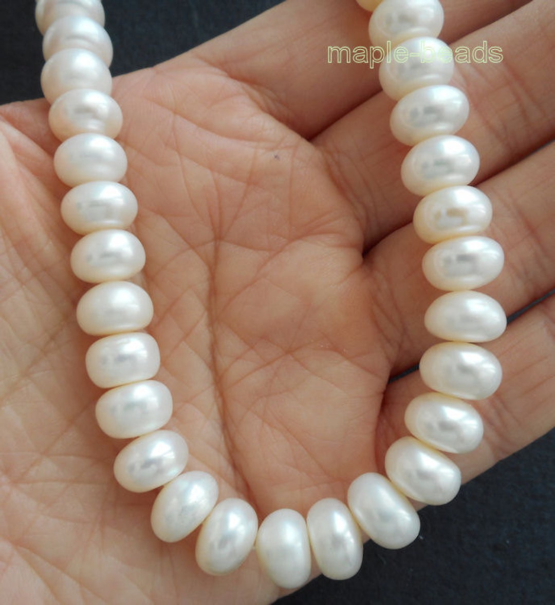 8pcs-8mm-9mm White Pearls, Ivory Pearls Genuine Fresh Water Pearl ...