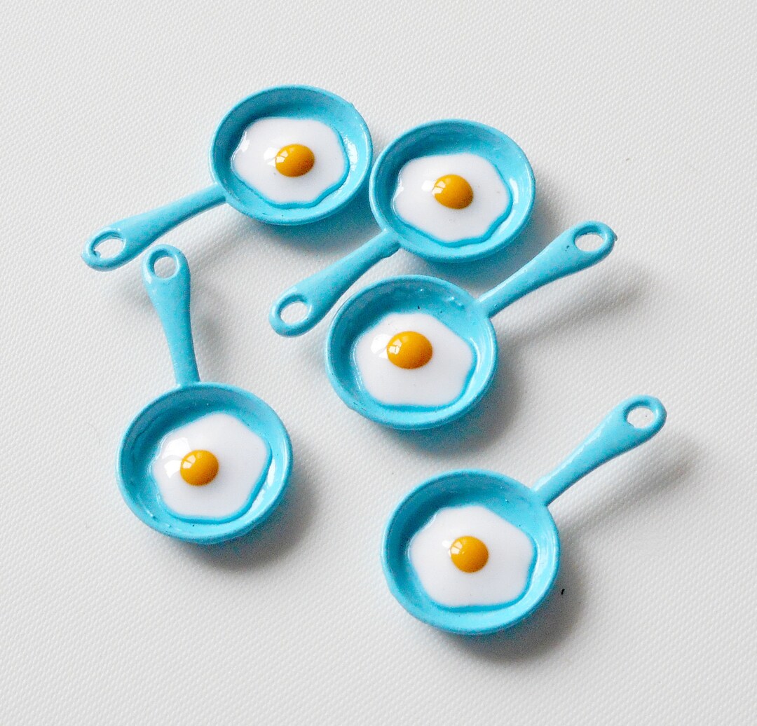 4pcs-3d Enamel Blue Frying Pan Charms, Fried Egg Charm-more Colors - Etsy