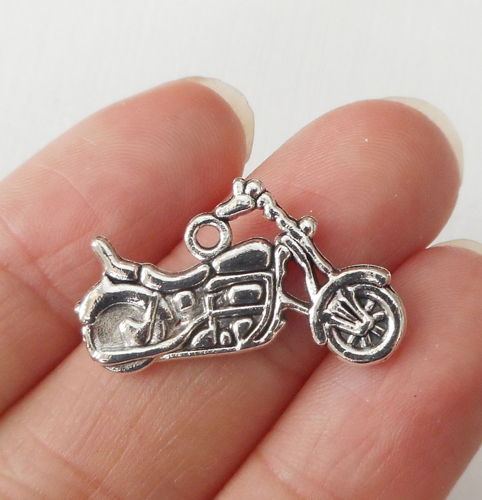 6pcs-2 Sided Motorcycle Charm-silver Tone Motor Cycle Charm - Etsy Canada