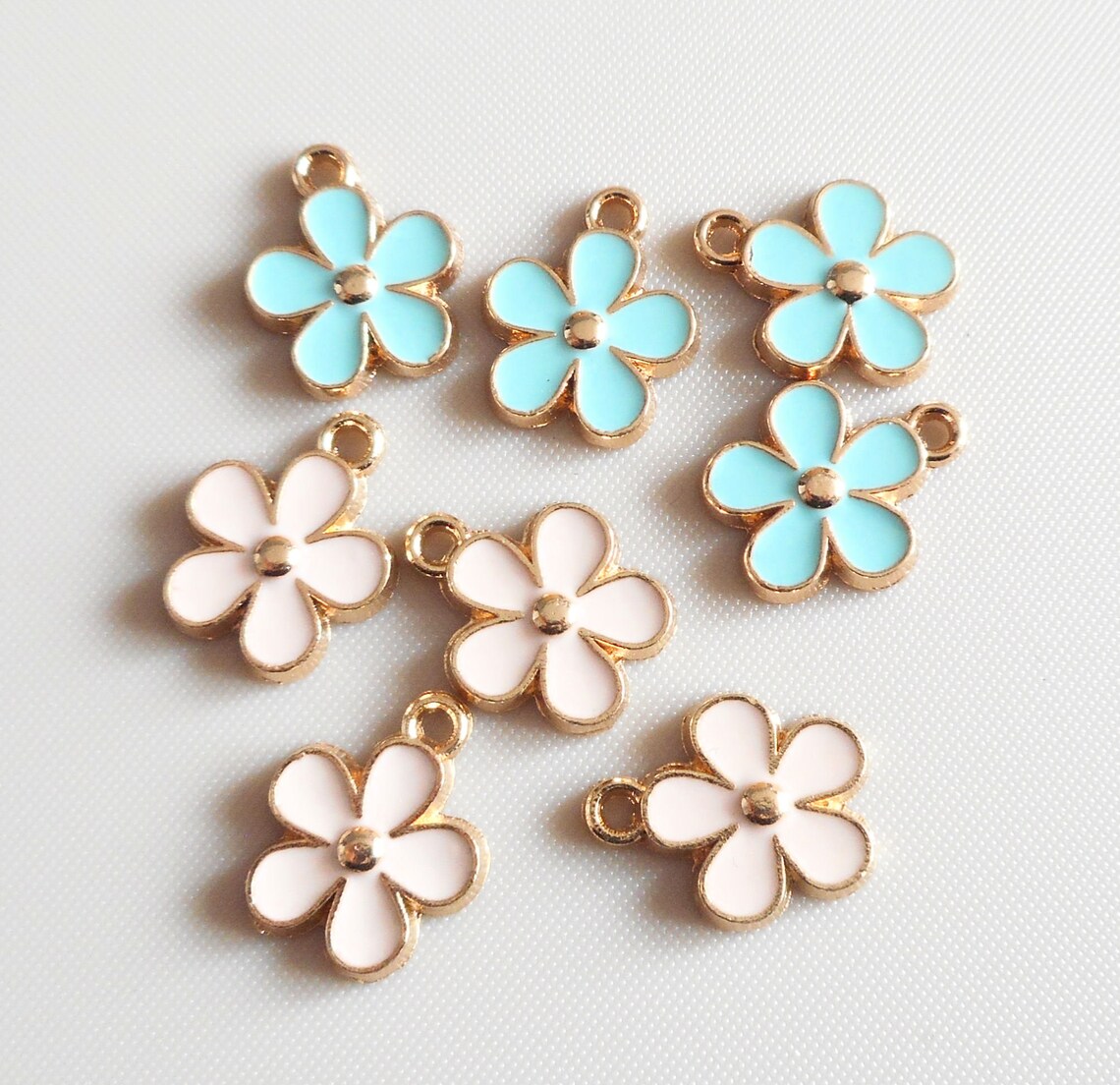 6pcs-16mmx13mm Gold Tone Enamel Flower Charm-pick the Color - Etsy