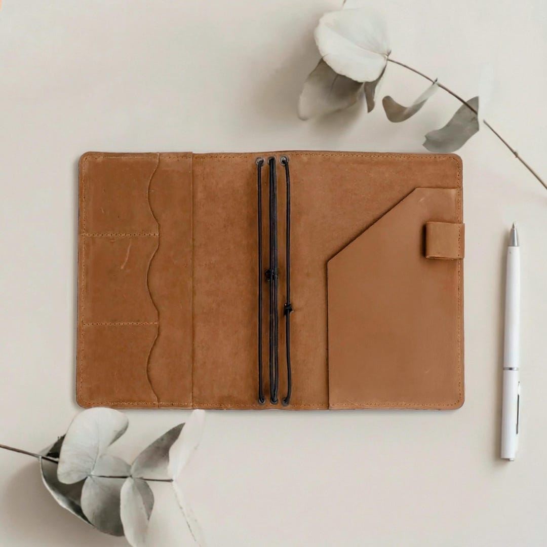 100% Genuine Leather Notebook Cover, Engraved Leather Notebook Cover ...