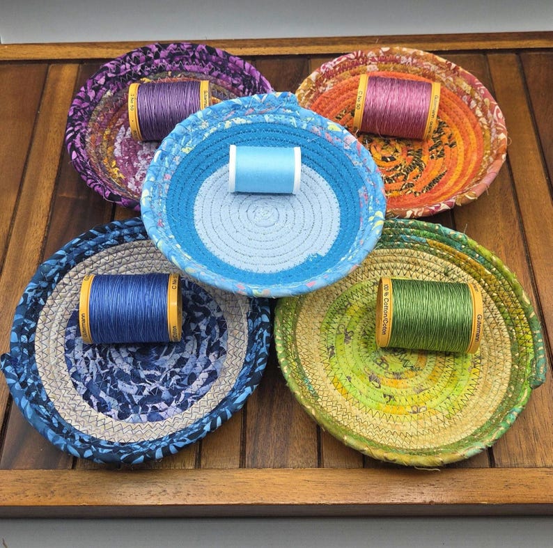 DIY Coiled Rope Basket Kit – Mini Bowl With Fabric Strips - Etsy