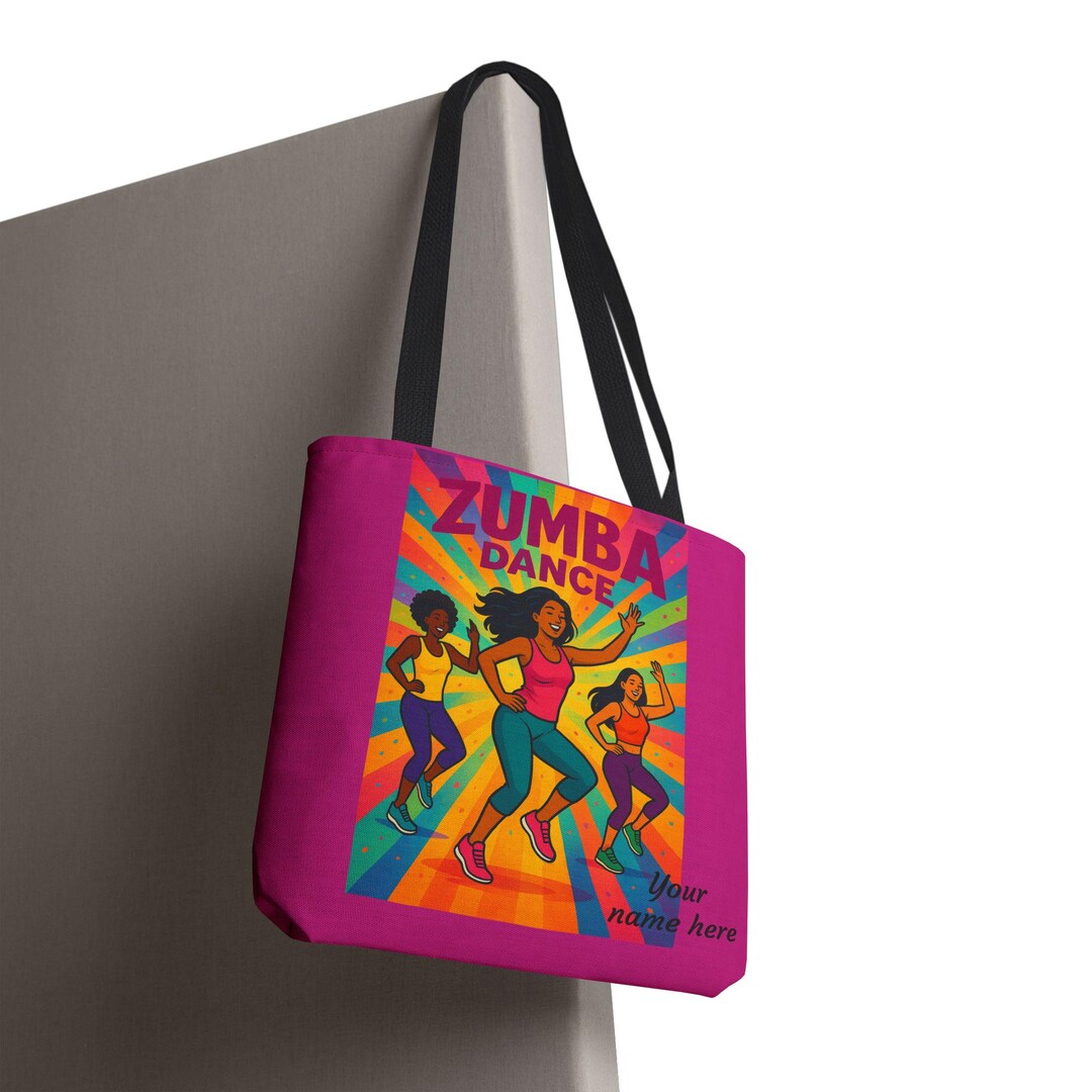 Zumba Dance Graphic Tote Bag | Bright Fitness Workout Tote - Etsy
