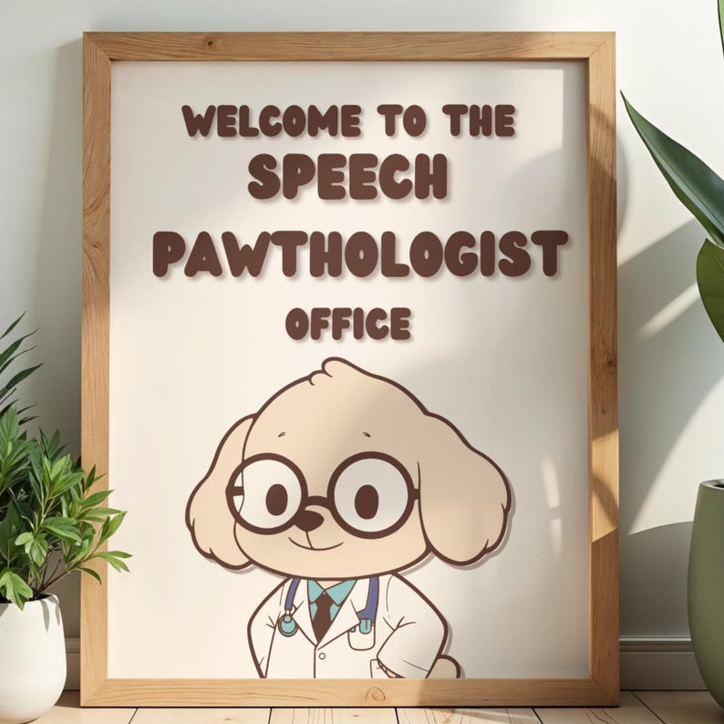 Speech Therapy Cartoon Dog Poster, SLP Clinic Decor (18x24 Inch) - Etsy