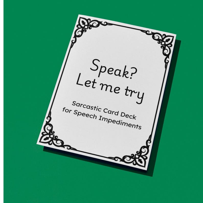 Sarcastic Affirmation Cards Printable Deck Speech Therapy Gifts Funny ...