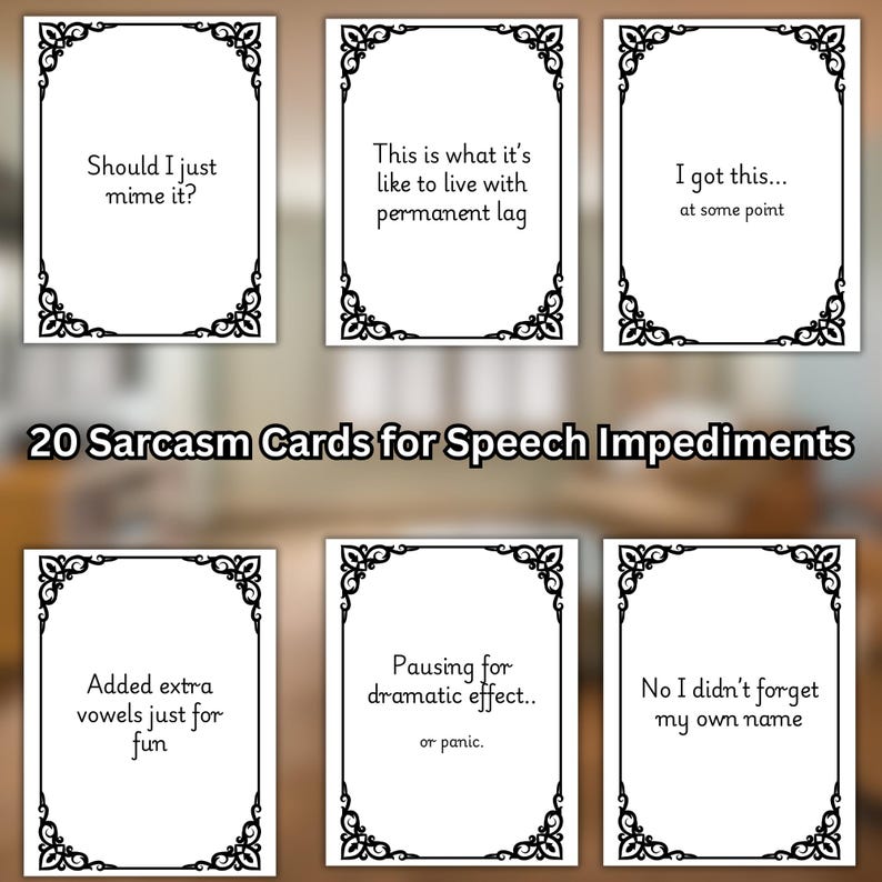 Sarcastic Affirmation Cards Printable Deck Speech Therapy Gifts Funny ...