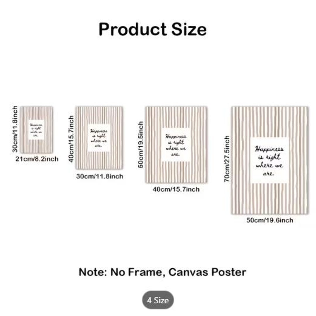 Neutral Striped Hand-drawn Quote Poster | Happiness & Family Wall Art ...