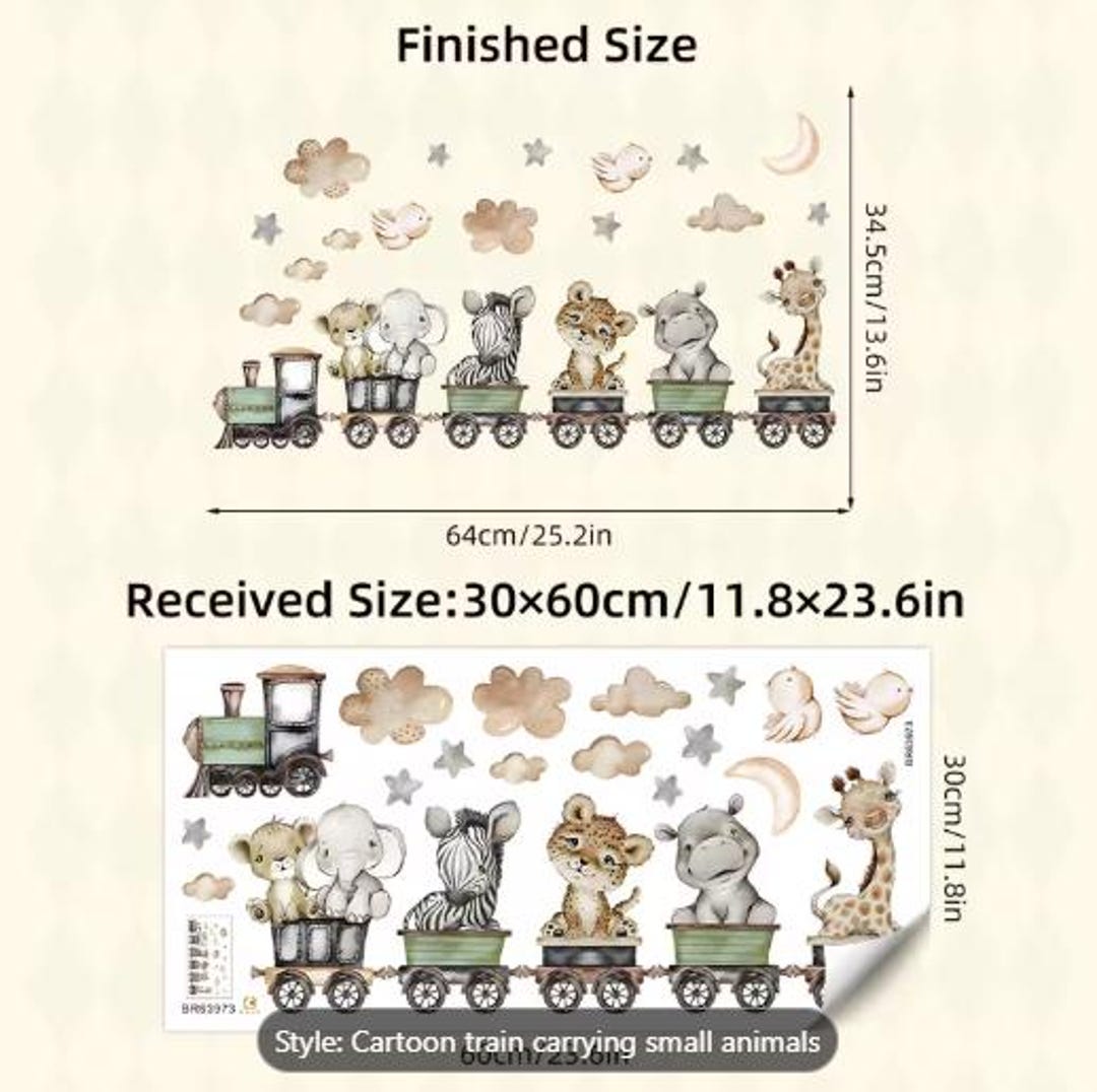 Cartoon Steam Train Wall Stickers – Self-adhesive PVC Removable Decals ...