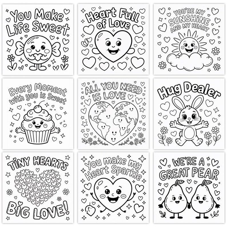 25+ Valentine Coloring Pages With Quotes, Printable Valentines Day ...