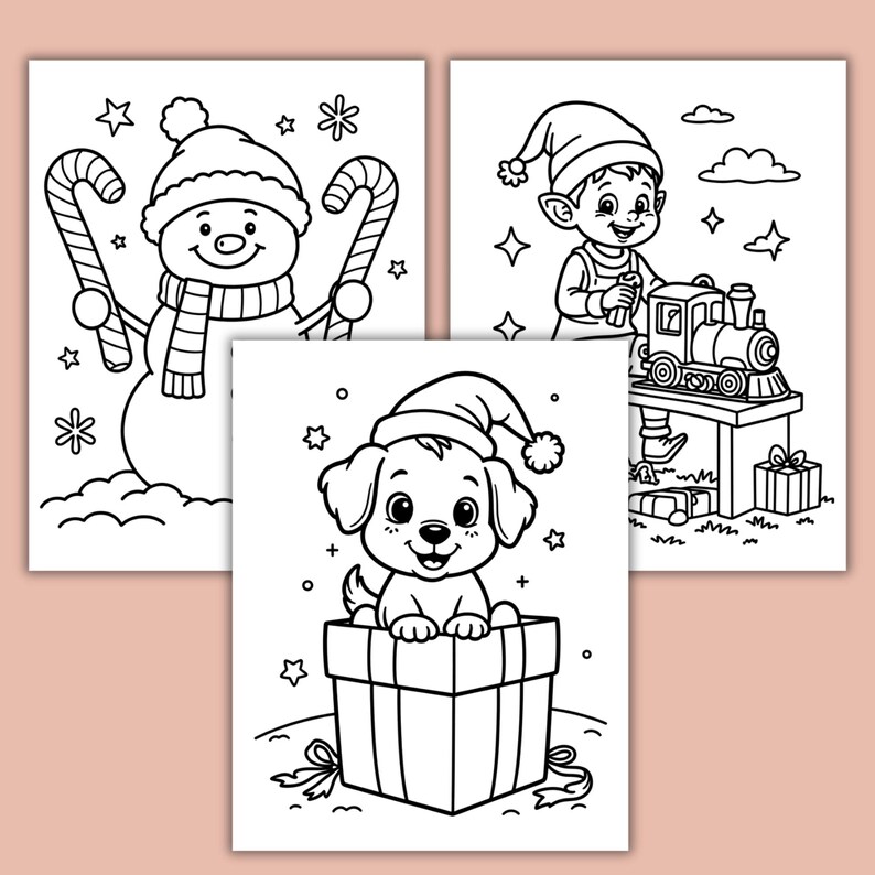 200+ Christmas Coloring Pages, Winter Holiday Designs (PDF Download) - Etsy