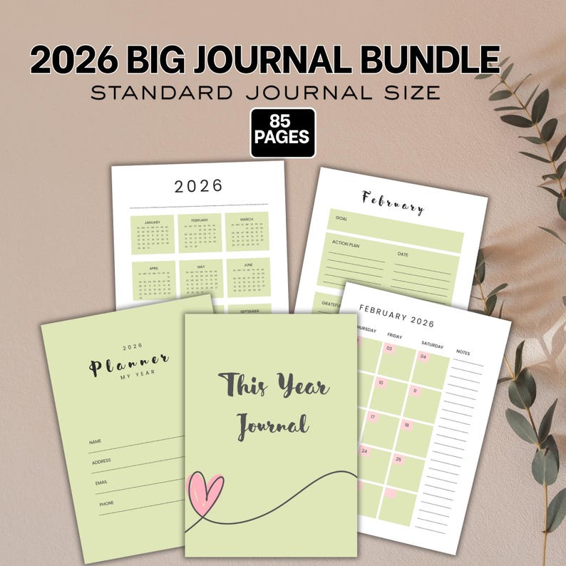 2026 Bullet Journal Planner Bundle Complete 2026 Printable Planner