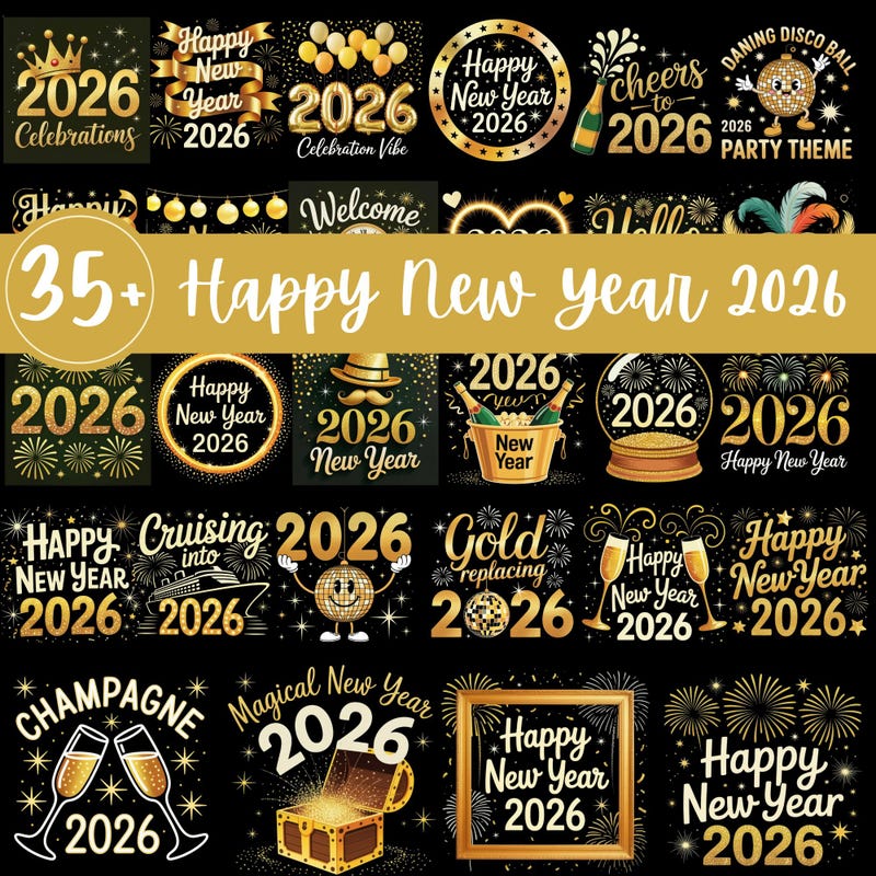 Happy New Year 2026 Jpeg - Etsy UK