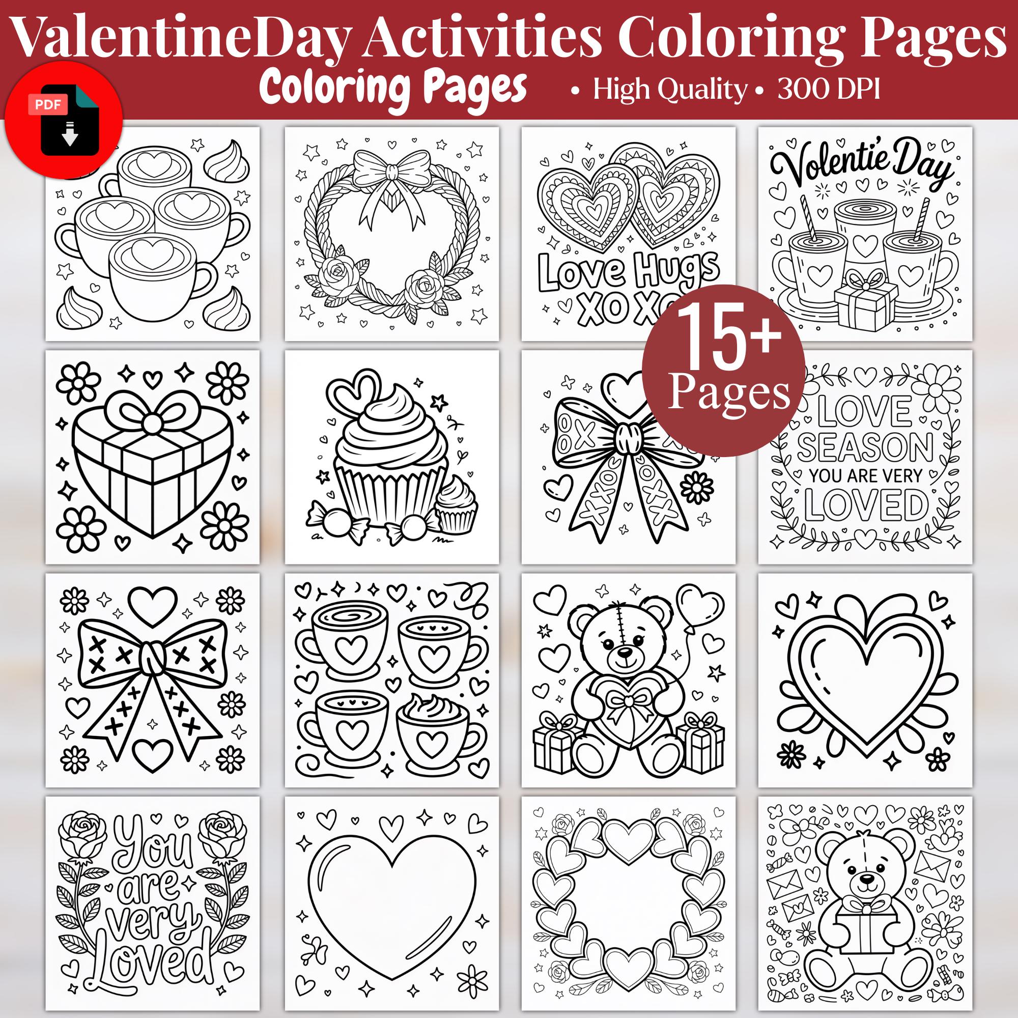 15+ Valentine Coloring Pages, Printable Valentines Day Coloring Sheets ...