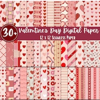 Valentine Digital Papers Cute Valentine Pattern Backgrounds Valentine ...
