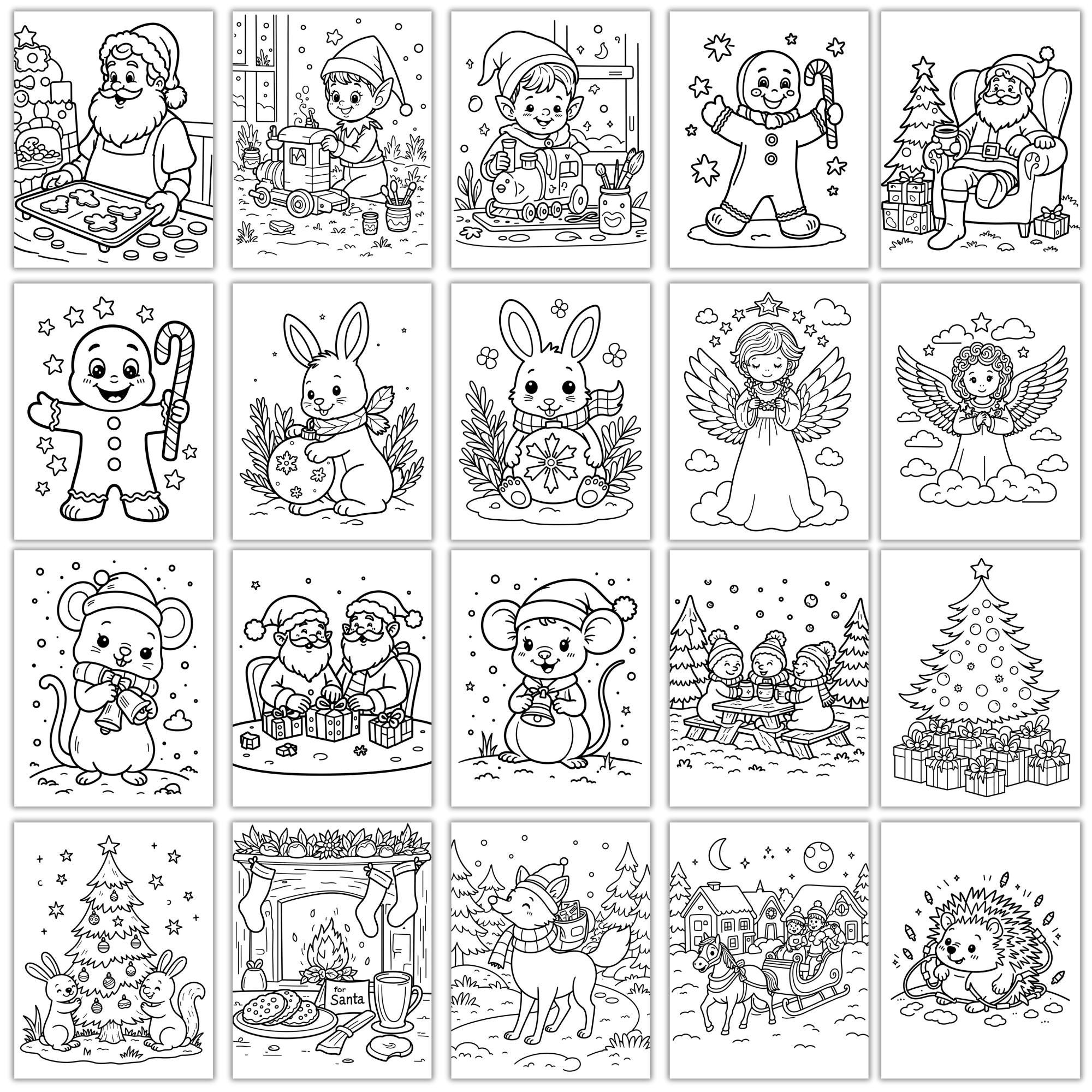 200+ Christmas Coloring Pages, Winter Holiday Designs (PDF Download) - Etsy