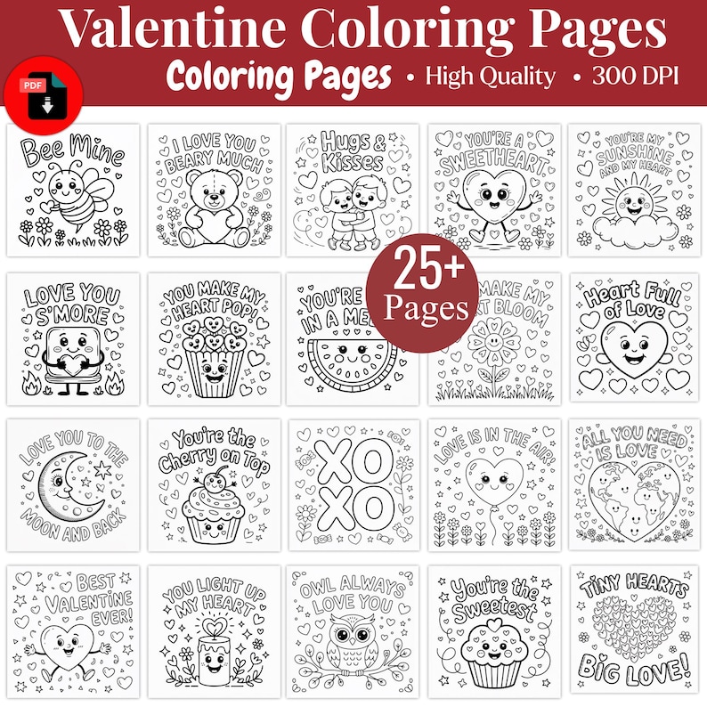 25+ Valentine Coloring Pages With Quotes, Printable Valentines Day ...