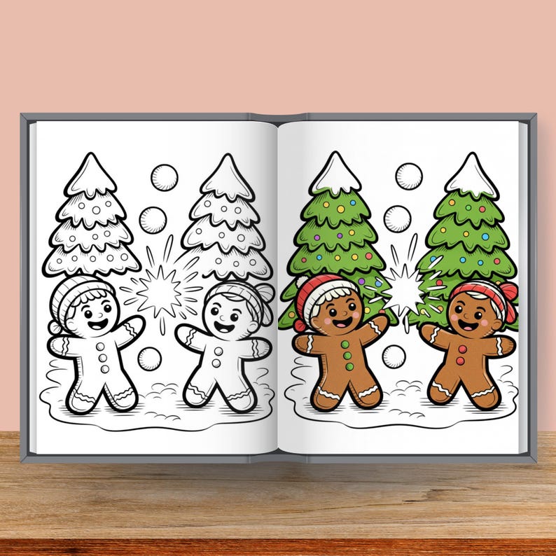 30+ Gingerbread Coloring Pages Bundle, Christmas Festive Activity Book ...