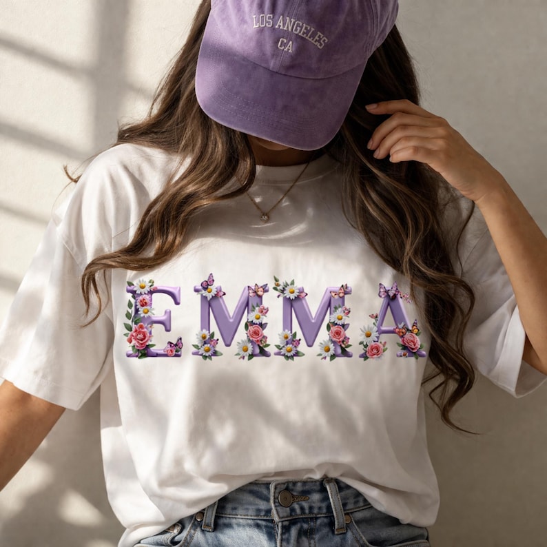 Paquete de 36 letras PNG con alfabeto floral morado, monogramas ...