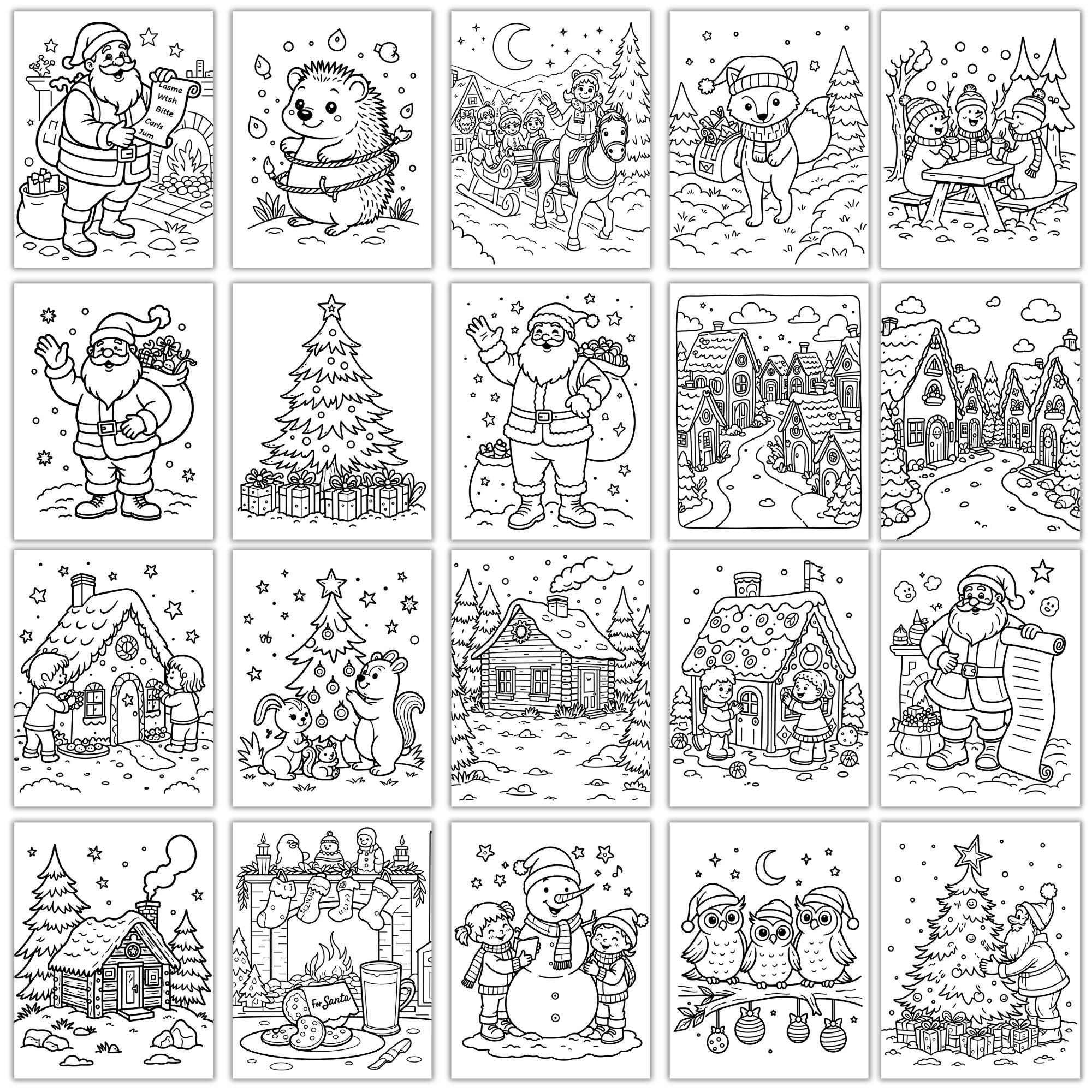 200+ Christmas Coloring Pages, Winter Holiday Designs (PDF Download) - Etsy