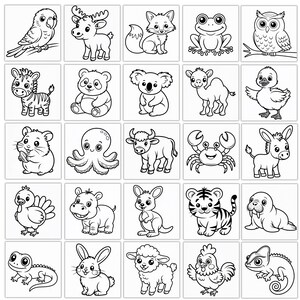 Animal Coloring Book for Kids, Easy Toddler Coloring Pages, Preschool ...